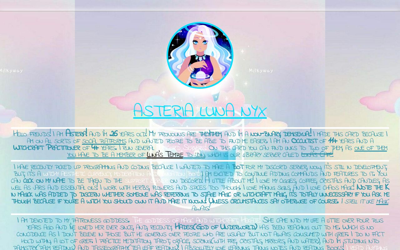 Asteria’s Biography